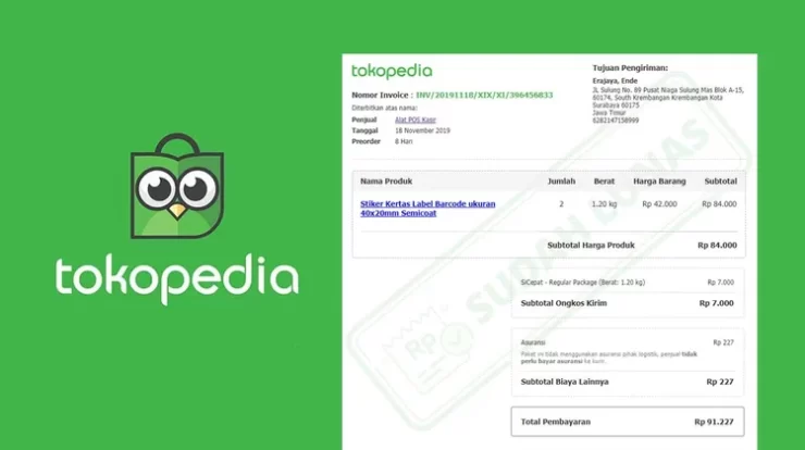 cara download invoice tokopedia